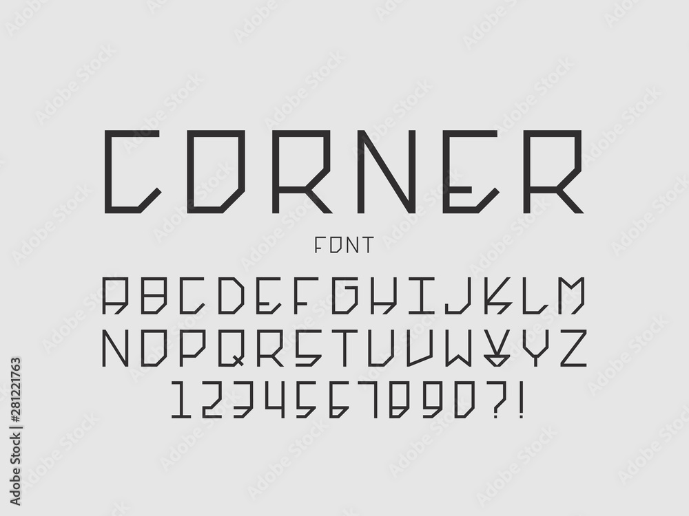 Corner font. Vector alphabet Stock Vector | Adobe Stock