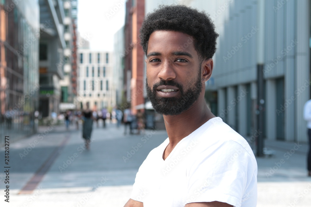 Beautiful black man outside Stock Photo | Adobe Stock