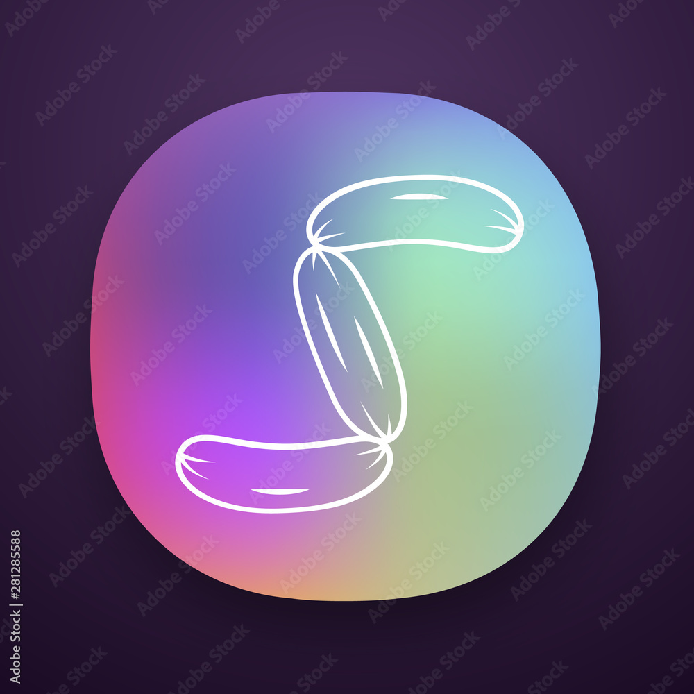Sausages app icon. Butchers meat. Semifinished. Meat production and ...
