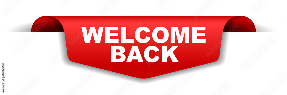 red vector banner welcome back Stock Vector | Adobe Stock