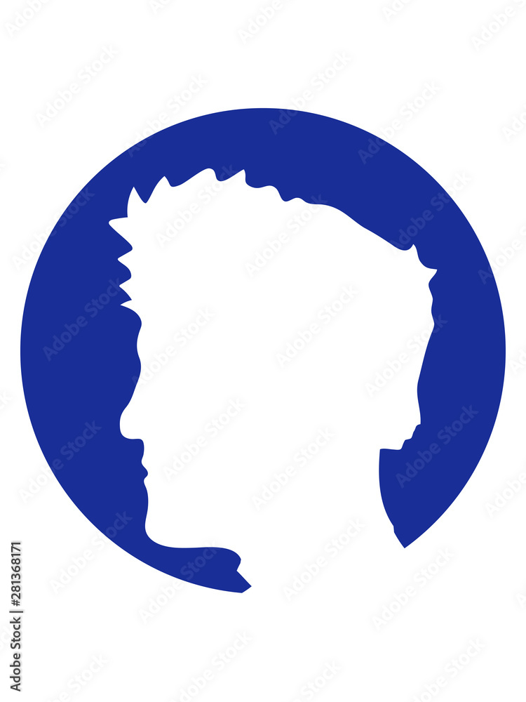 Ilustración de Stock blau logo silhouette umriss kopf mann junge profil ...