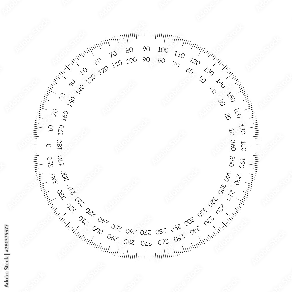 Protractor circular scale bar overlay for measuring tools. Stock Vector ...