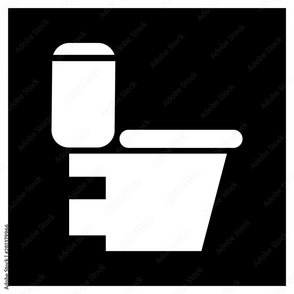 WC. Icon. Sanitary fixture for removal of products of defecation and ...