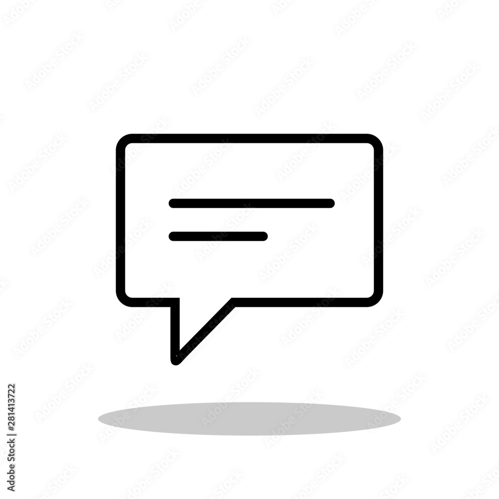 Message Outline Icon In Flat Style Speech Bubble Symbol For Your Web Site Design Logo App Ui