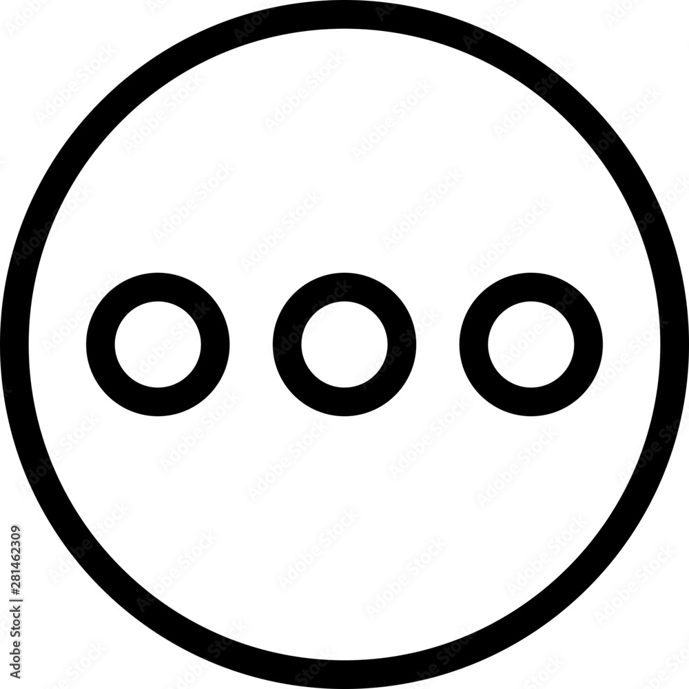 Ellipsis dotted menu to expand sub menu Stock Vector | Adobe Stock