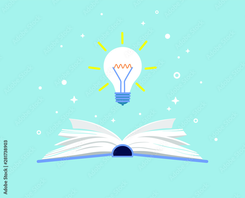 Open book. Idea concept. Vector flat illustration. Can use for, landing ...