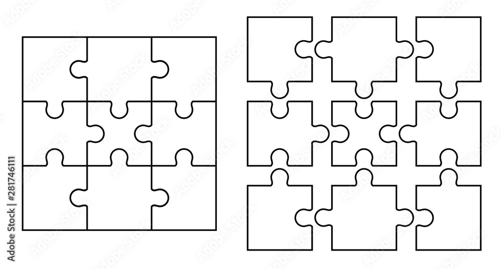 Parts of paper puzzles. Business concept, template, layout ...