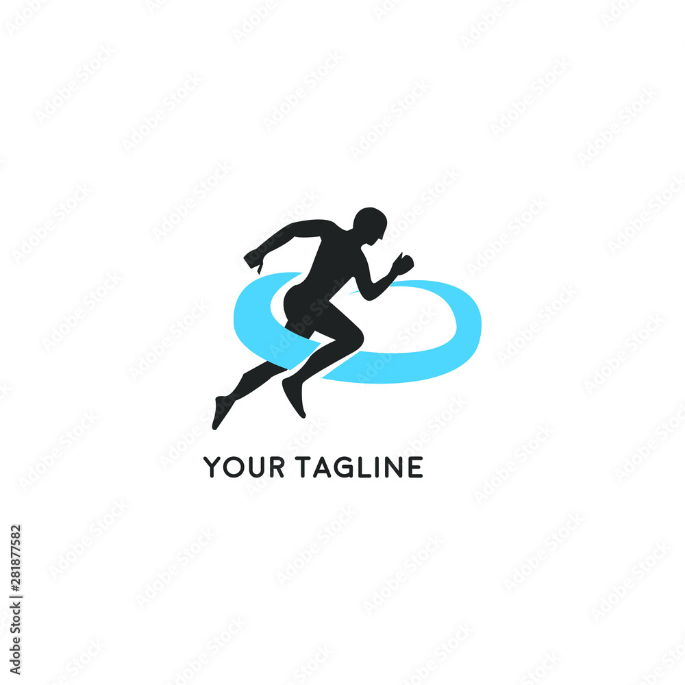 Run club logo, design for event, advertising, greeting cards or print ...