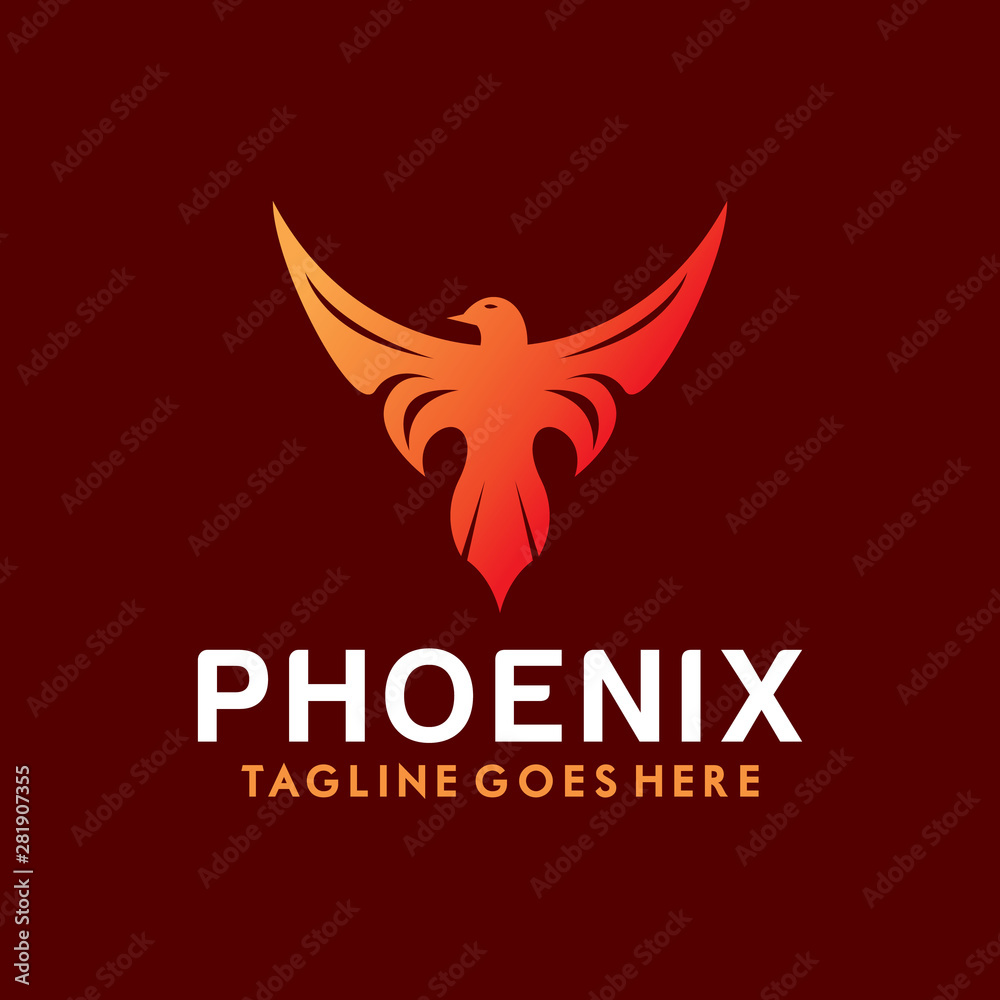 Phoenix Logo Vector With Colorful. Animal Icon. Eagle Symbol. Bird ...