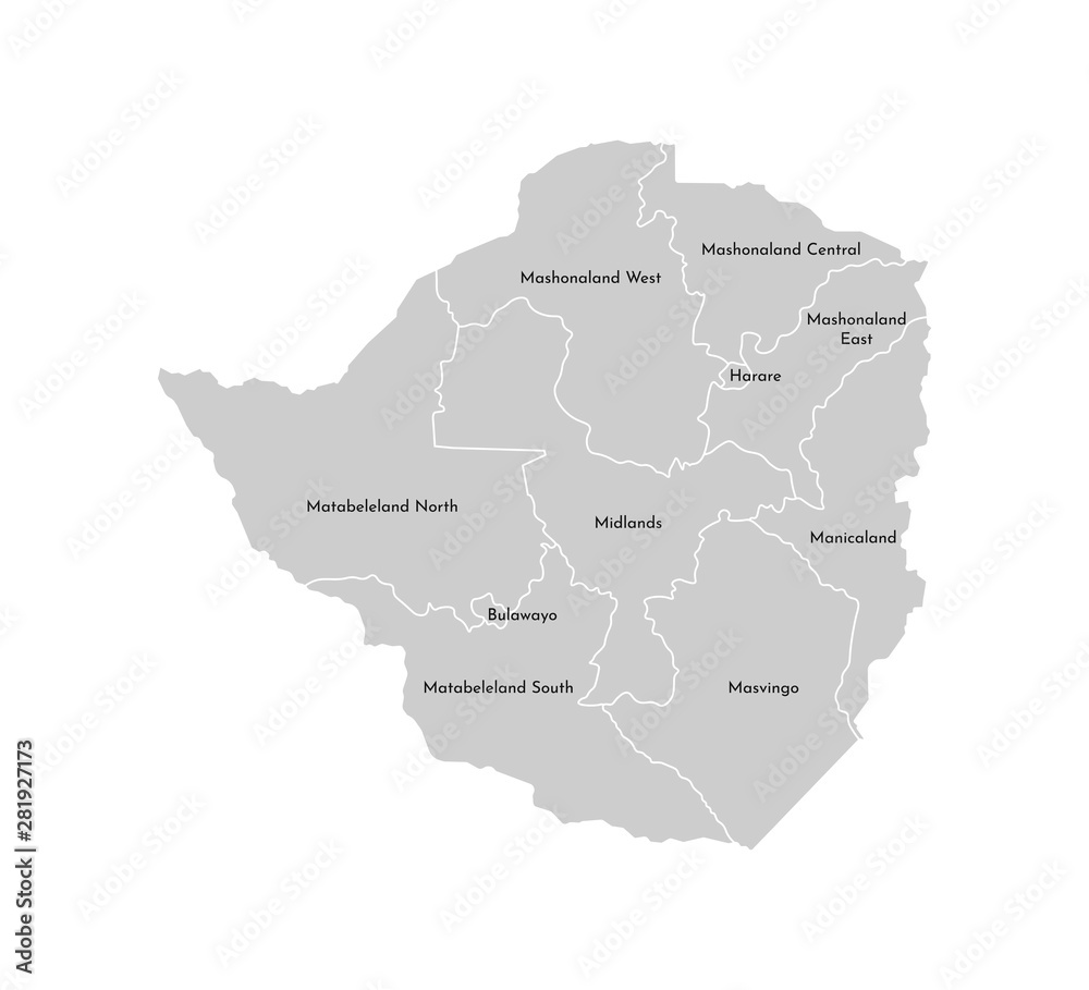 Vector isolated illustration of simplified administrative map of ...