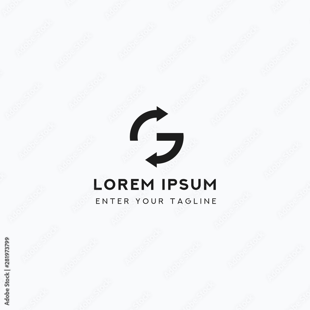 Logo Letter G Unique, Concept Letter G + Icon/Symbol Sync. Stock Vector ...