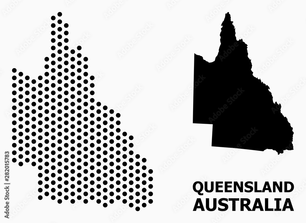 Dotted Pattern Map of Australian Queensland Stock Vector | Adobe Stock