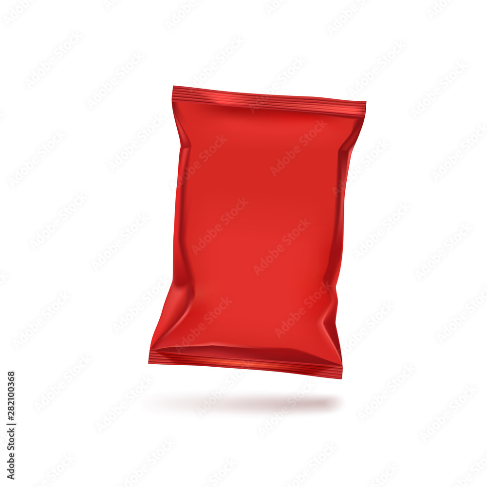 Red Packaging for food, chips, crackers, sweets, mockup for your design ...