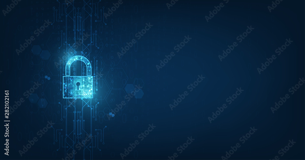 Abstract security digital technology background.protection mechanism ...