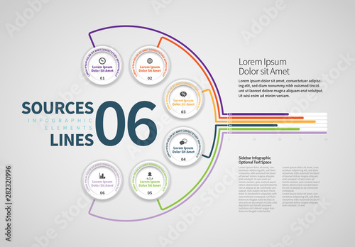 6 Stage Circular Info Chart Stock Template | Adobe Stock