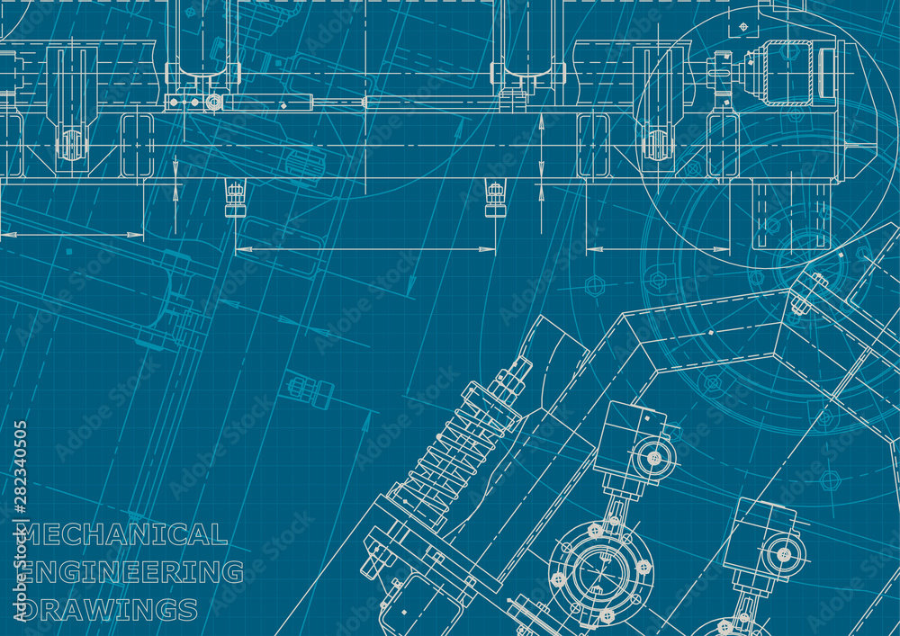 Blueprint, Sketch. Vector engineering illustration Stock Vector | Adobe ...