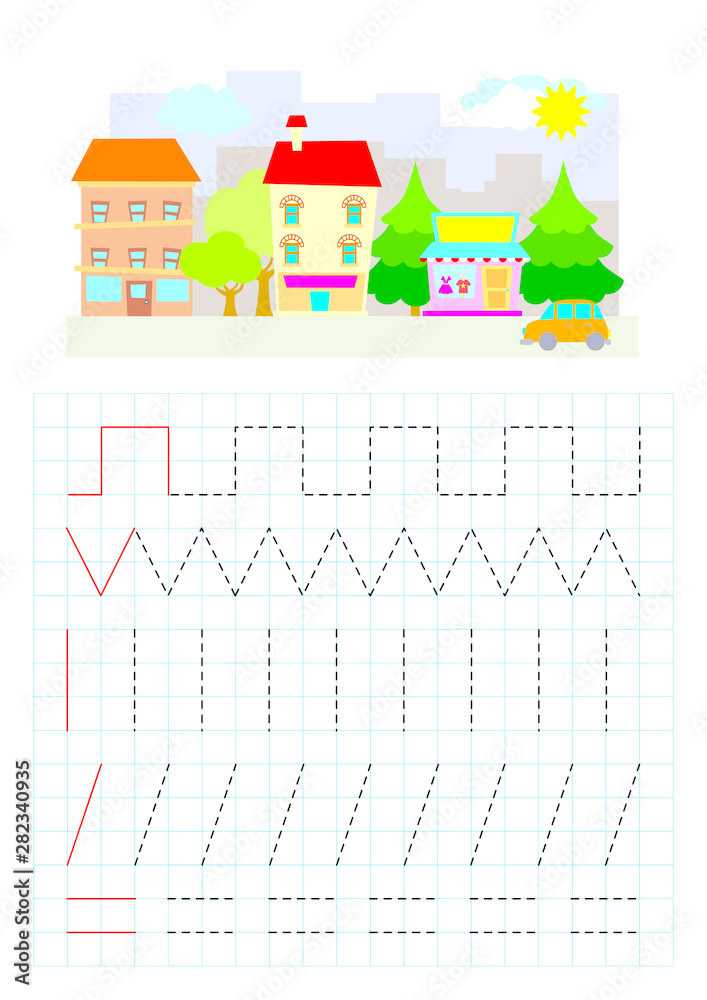 Educational game. Printable worksheet for kids. Handwriting practice ...