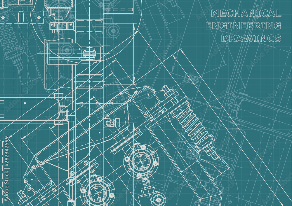 Blueprint, Sketch. Vector engineering illustration Stock Vector | Adobe ...
