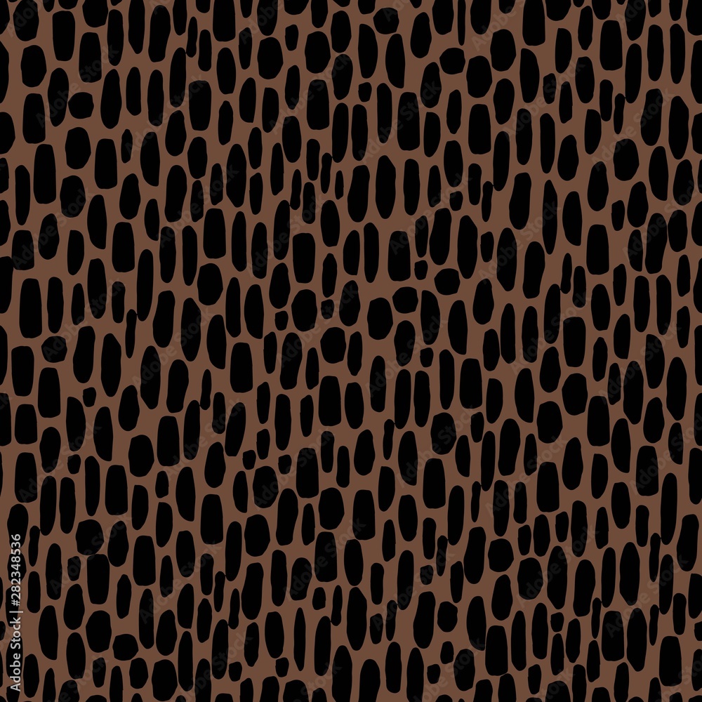 Abstract animal skin seamless repeat pattern with oblong oval black ...