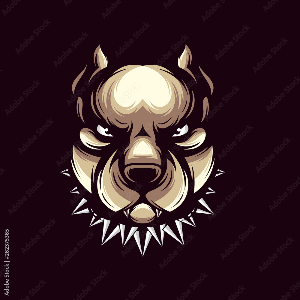 awesome angry dog logo design Stock Vector | Adobe Stock