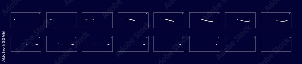 Smoke trail effect. Smoke animation sprite sheet for game or cartoon or ...