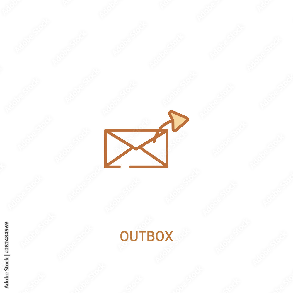 Image vectorielle Stock outbox concept 2 colored icon. simple line ...