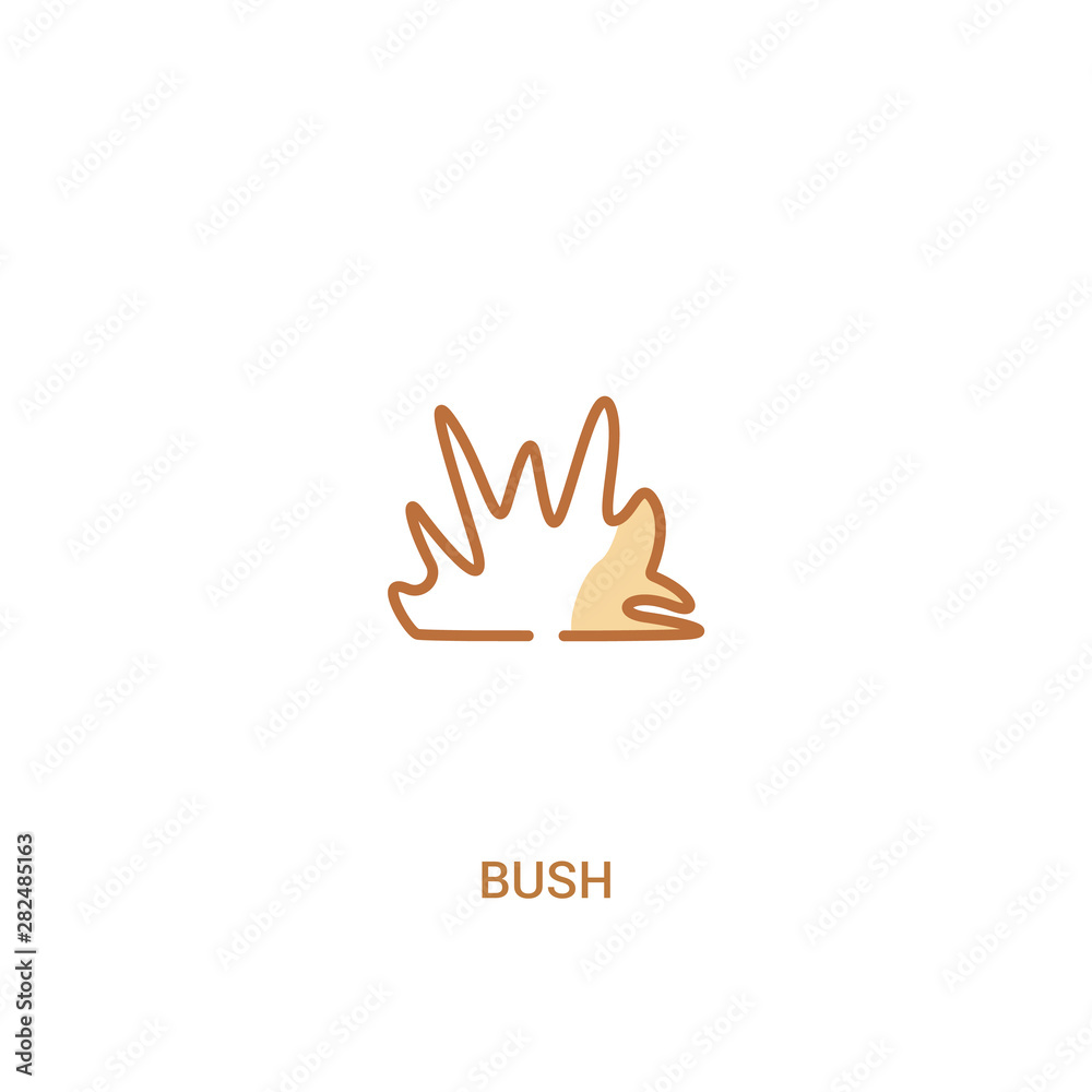 bush concept 2 colored icon. simple line element illustration. outline ...
