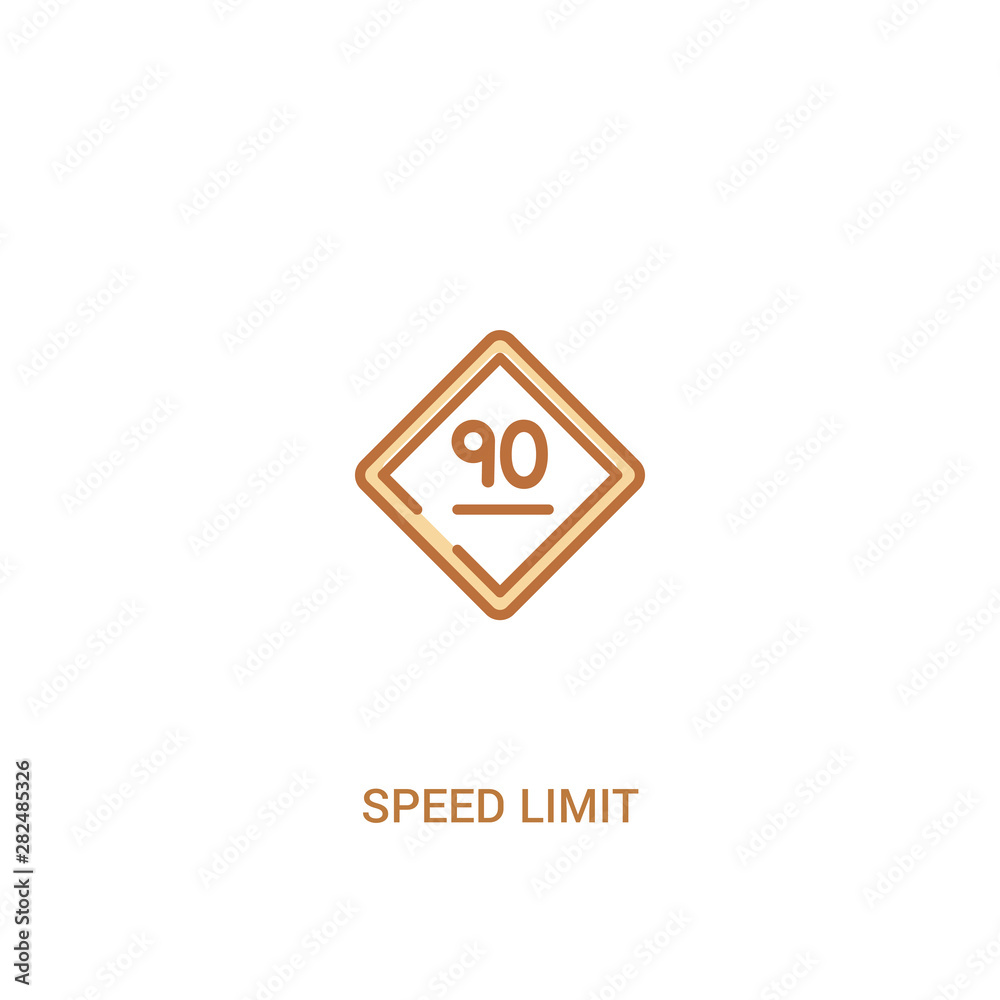speed limit concept 2 colored icon. simple line element illustration ...