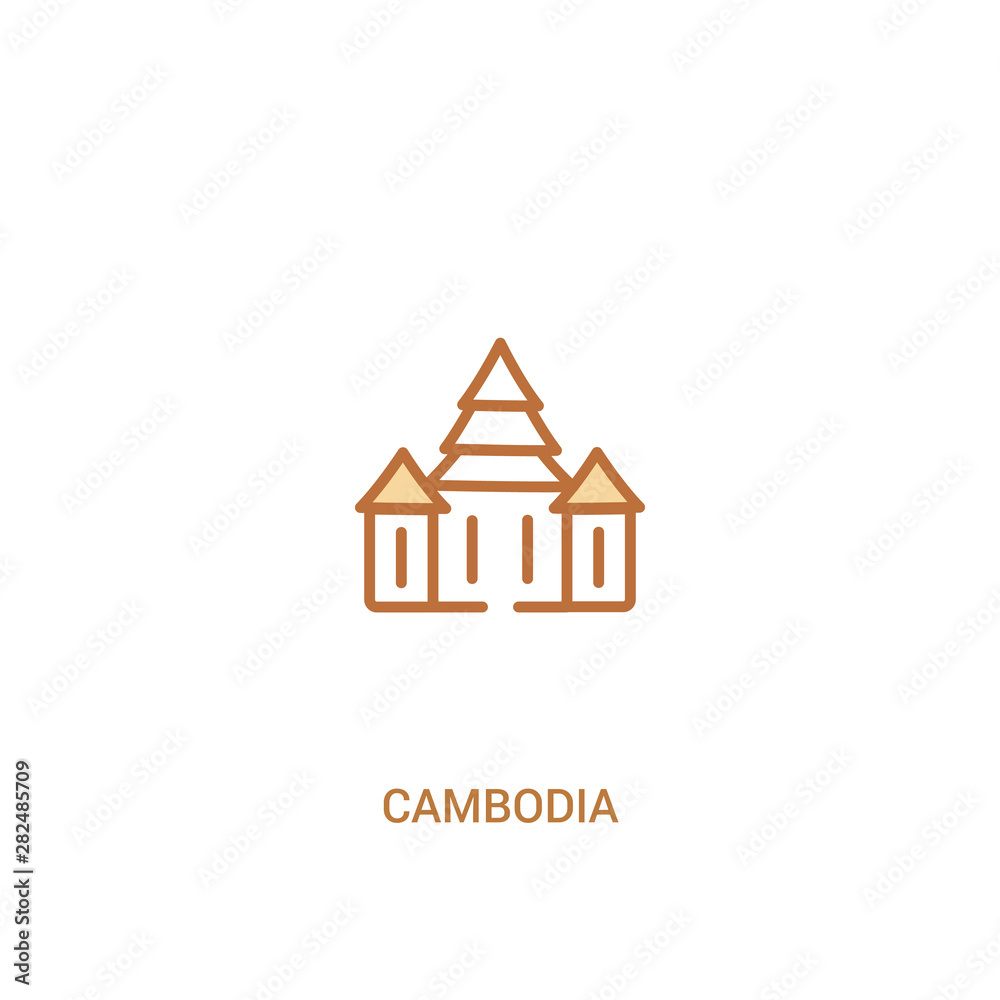 cambodia concept 2 colored icon. simple line element illustration ...