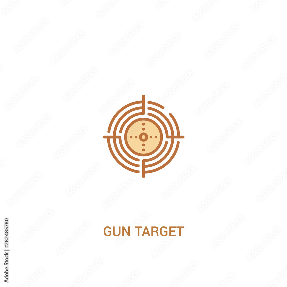 gun target concept 2 colored icon. simple line element illustration ...