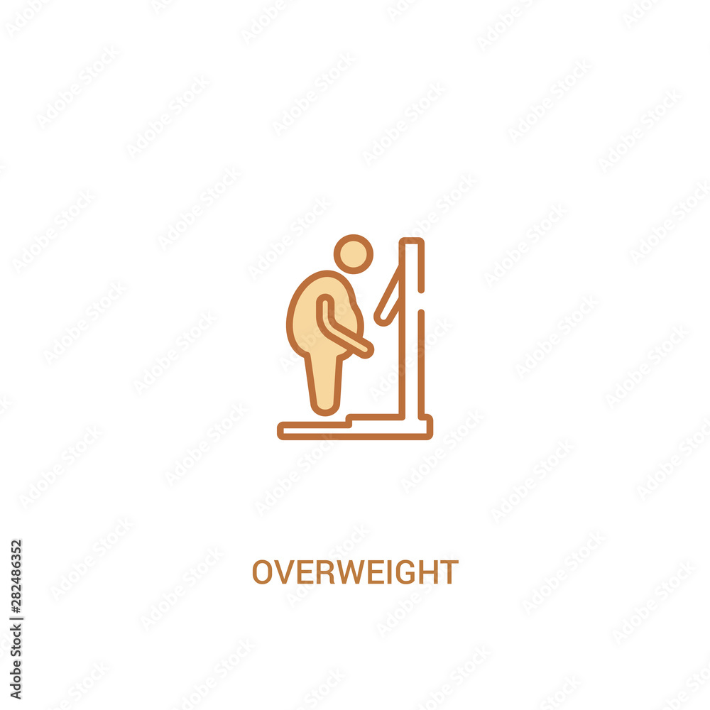 overweight concept 2 colored icon. simple line element illustration ...