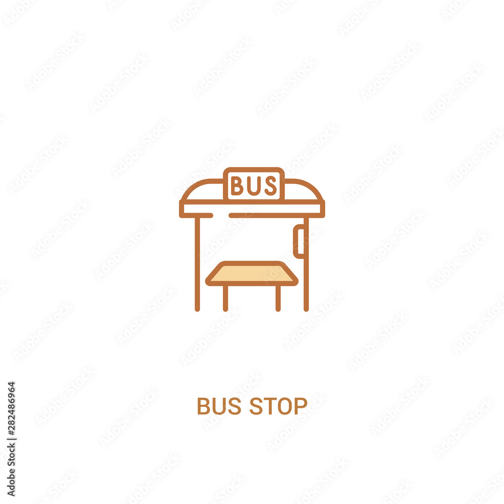 bus stop concept 2 colored icon. simple line element illustration ...