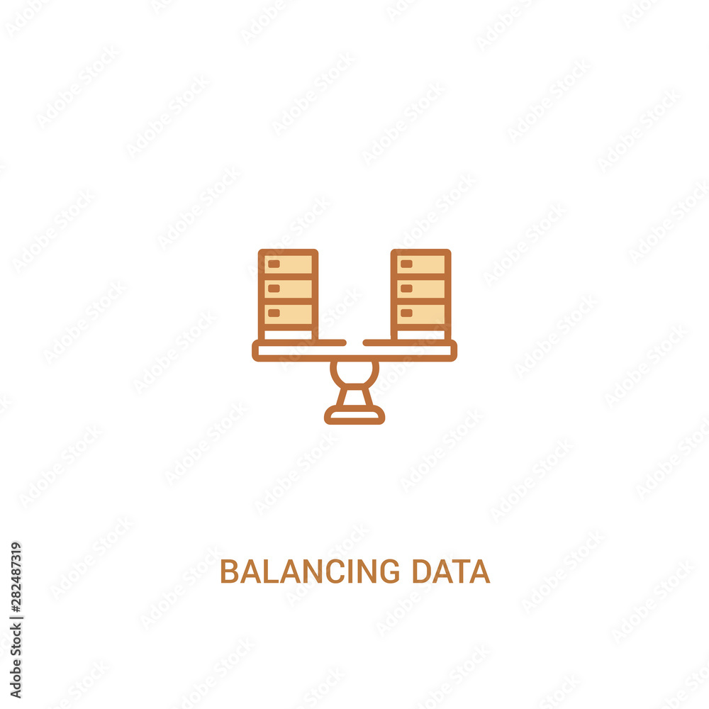 Balancing Data Concept 2 Colored Icon Simple Line Element Illustration Outline Brown Balancing