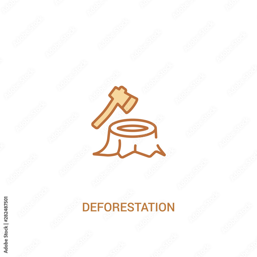deforestation concept 2 colored icon. simple line element illustration ...
