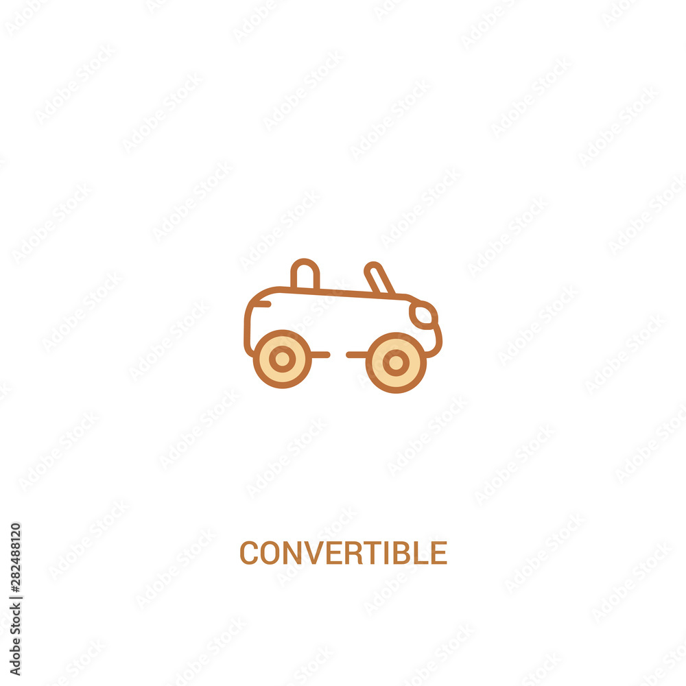 convertible concept 2 colored icon. simple line element illustration ...
