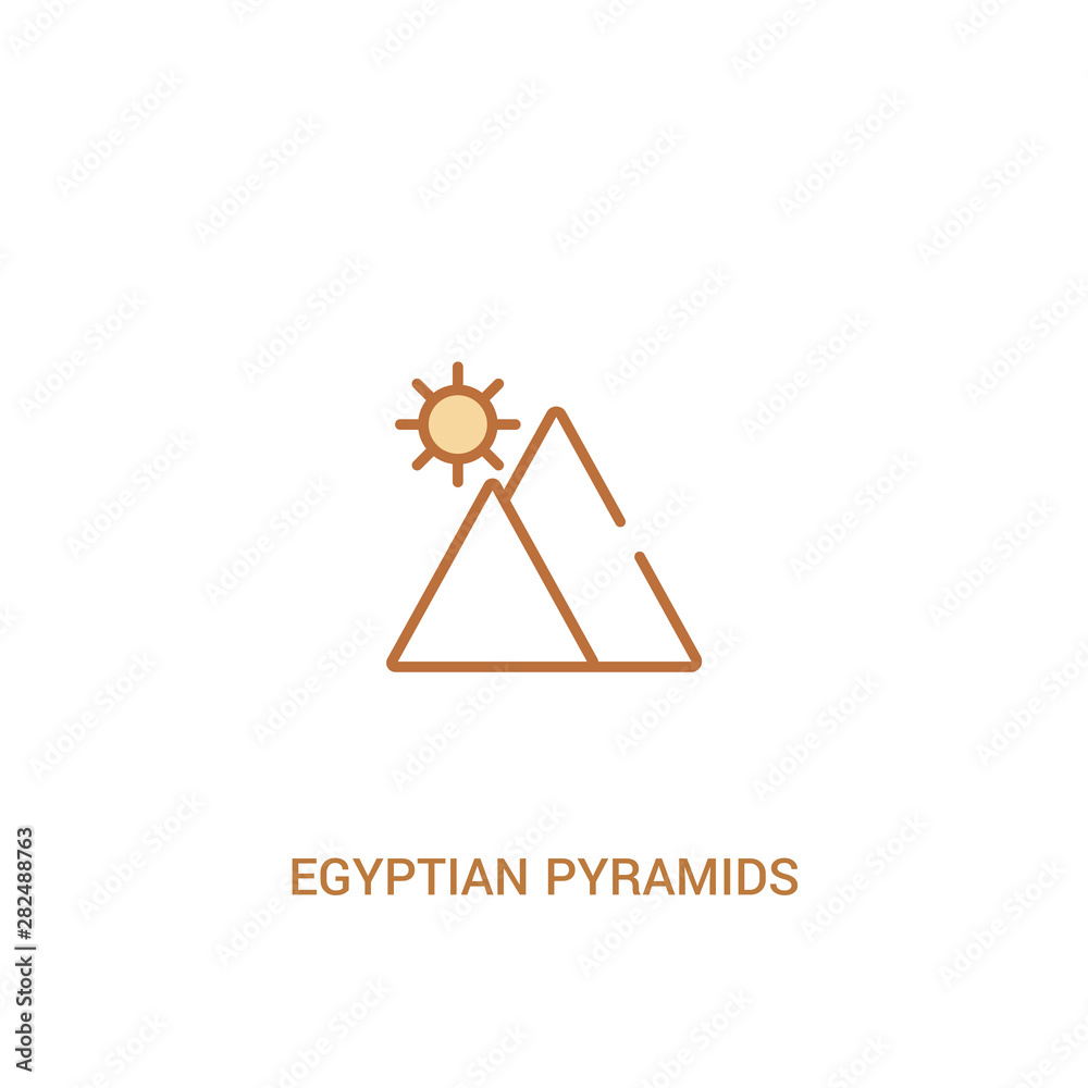 egyptian pyramids concept 2 colored icon. simple line element ...