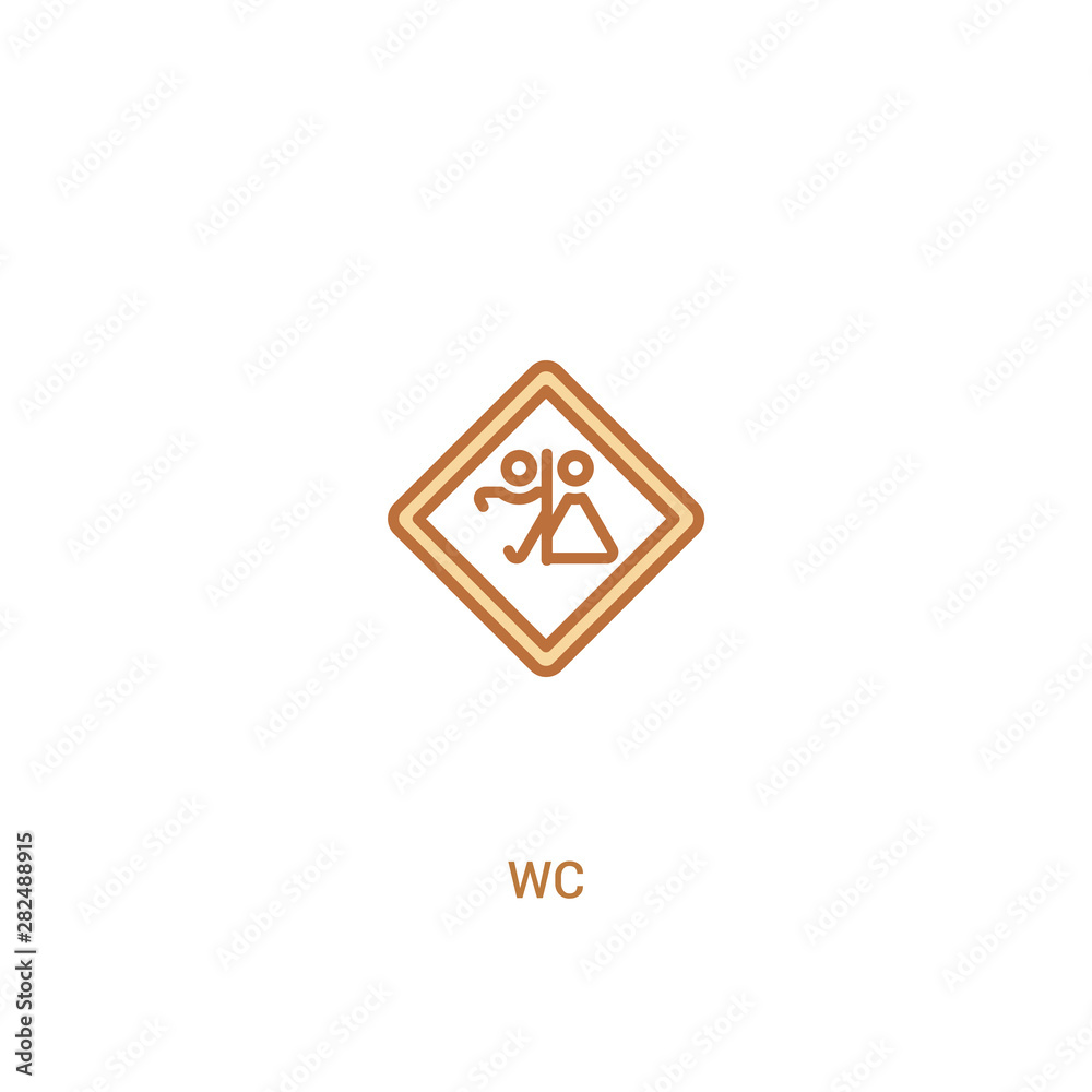 wc concept 2 colored icon. simple line element illustration. outline ...