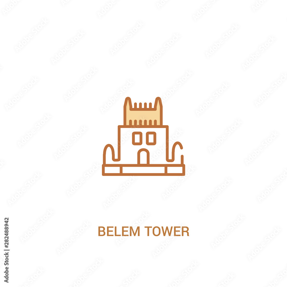 Belem Tower Concept 2 Colored Icon Simple Line Element Illustration Outline Brown Belem Tower
