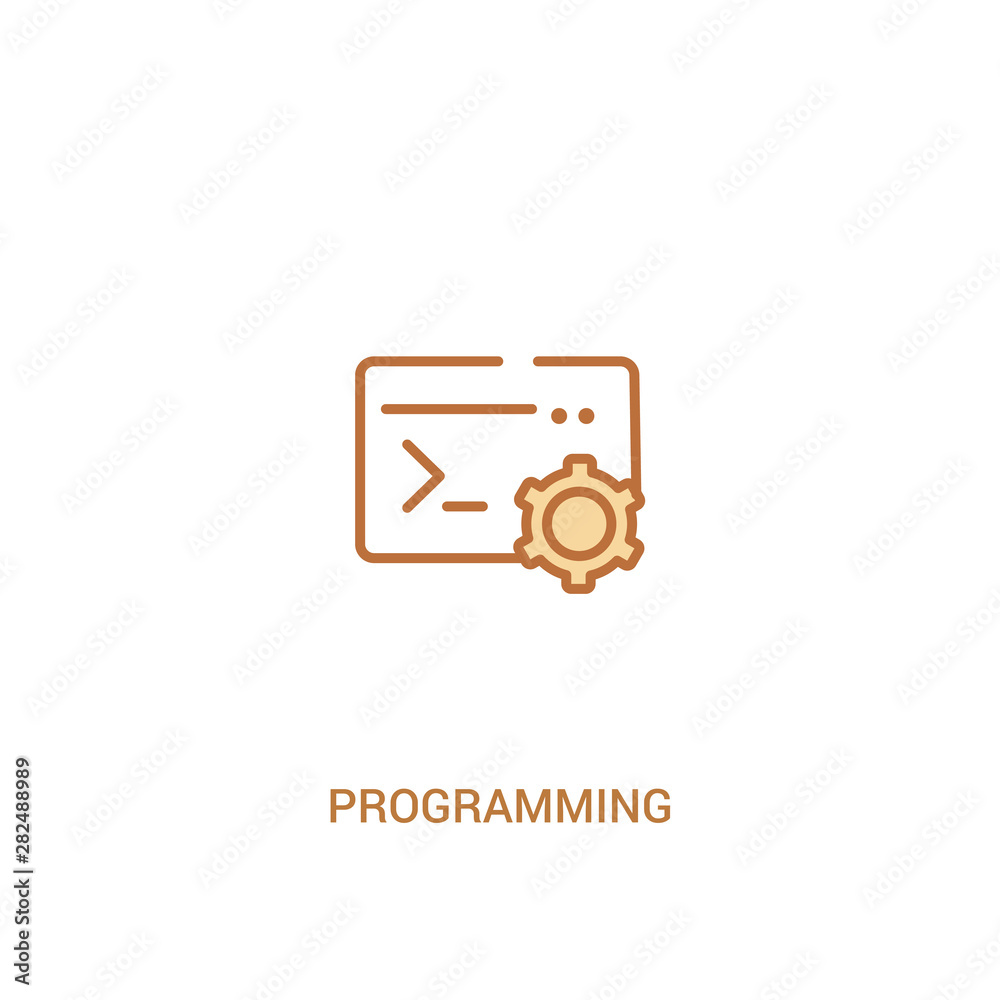 programming concept 2 colored icon. simple line element illustration ...