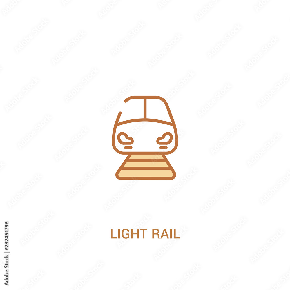 light rail concept 2 colored icon. simple line element illustration ...