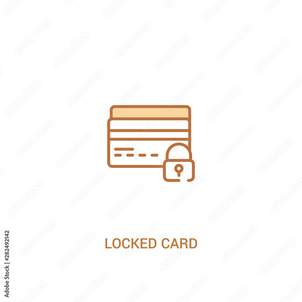locked card concept 2 colored icon. simple line element illustration ...