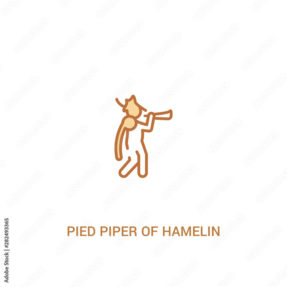 เวกเตอร์ Stock pied piper of hamelin concept 2 colored icon. simple ...