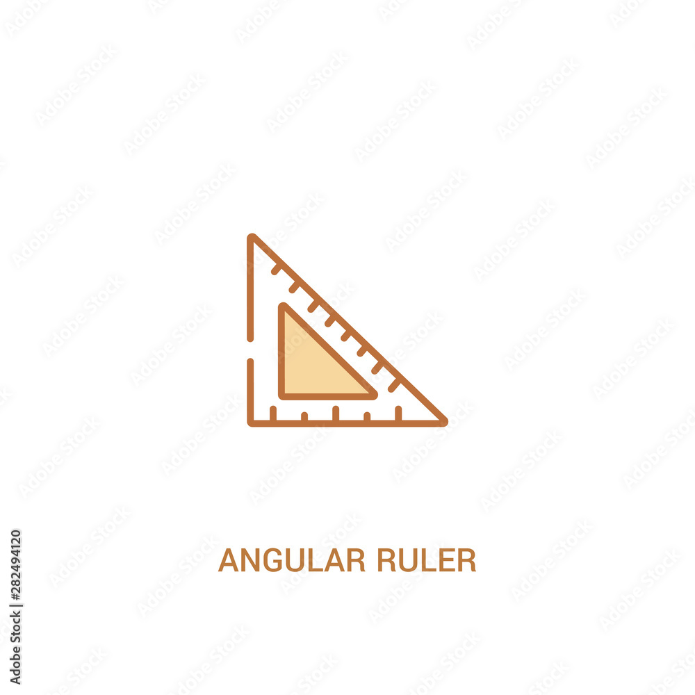 angular ruler concept 2 colored icon. simple line element illustration ...