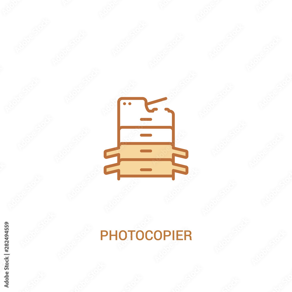 photocopier concept 2 colored icon. simple line element illustration ...