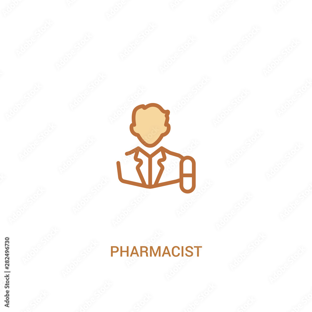 pharmacist concept 2 colored icon. simple line element illustration ...
