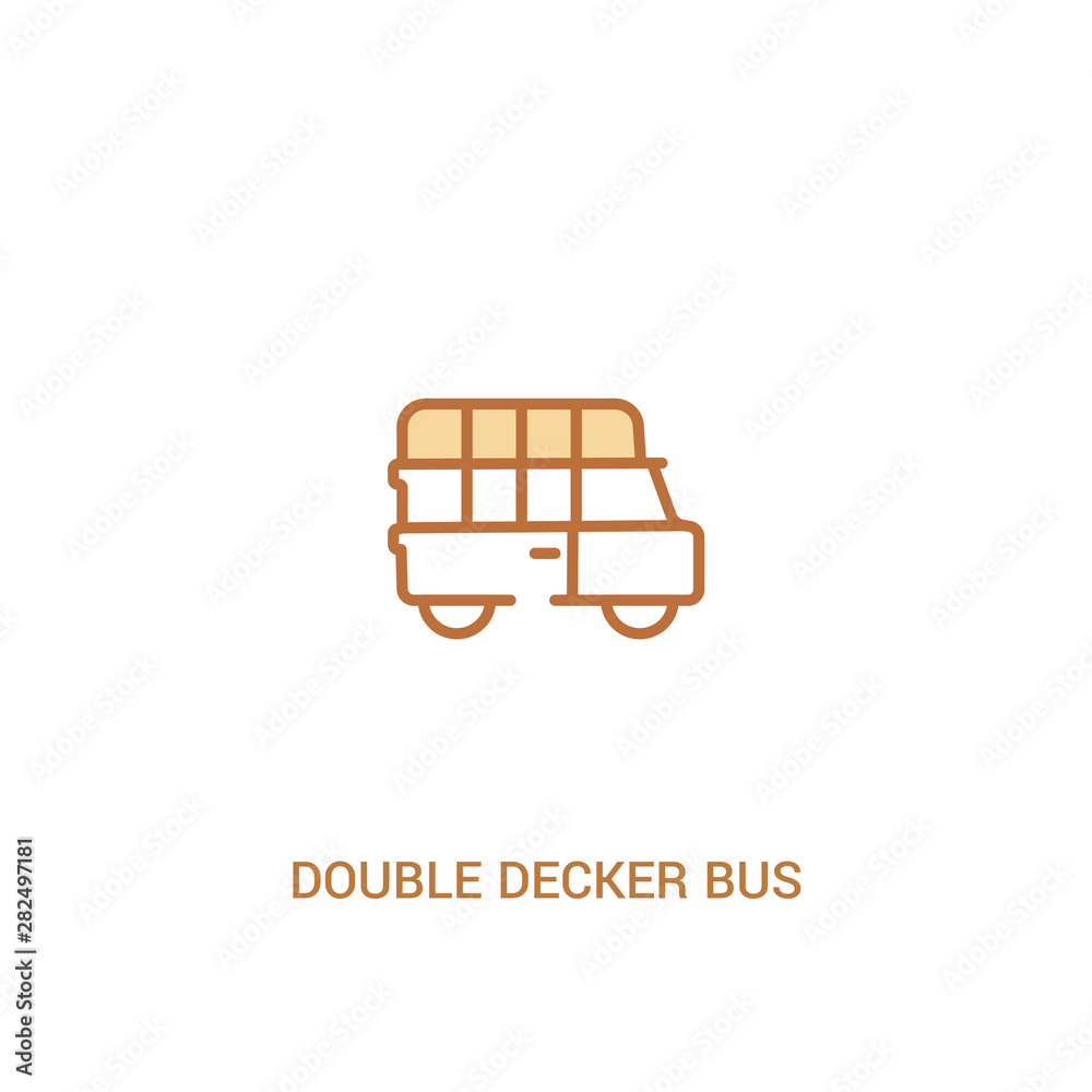 double decker bus concept 2 colored icon. simple line element ...