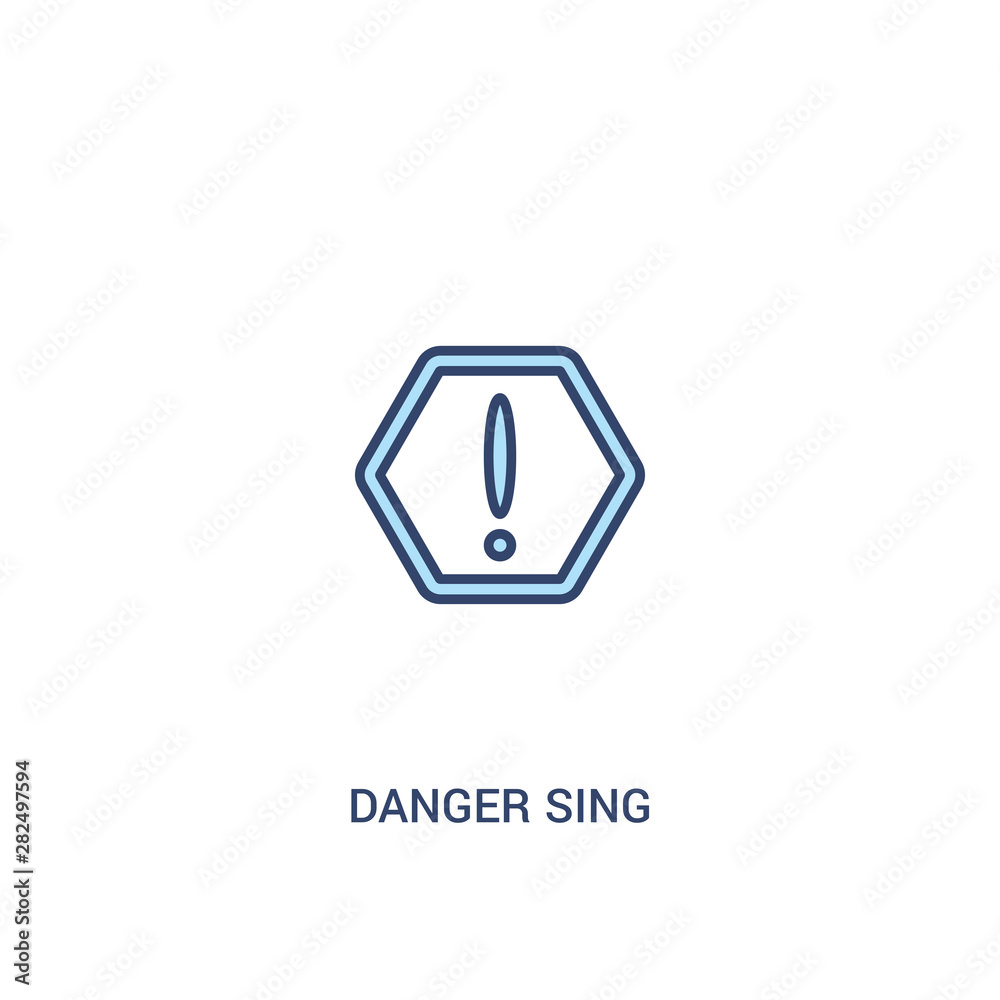 danger sing concept 2 colored icon. simple line element illustration ...