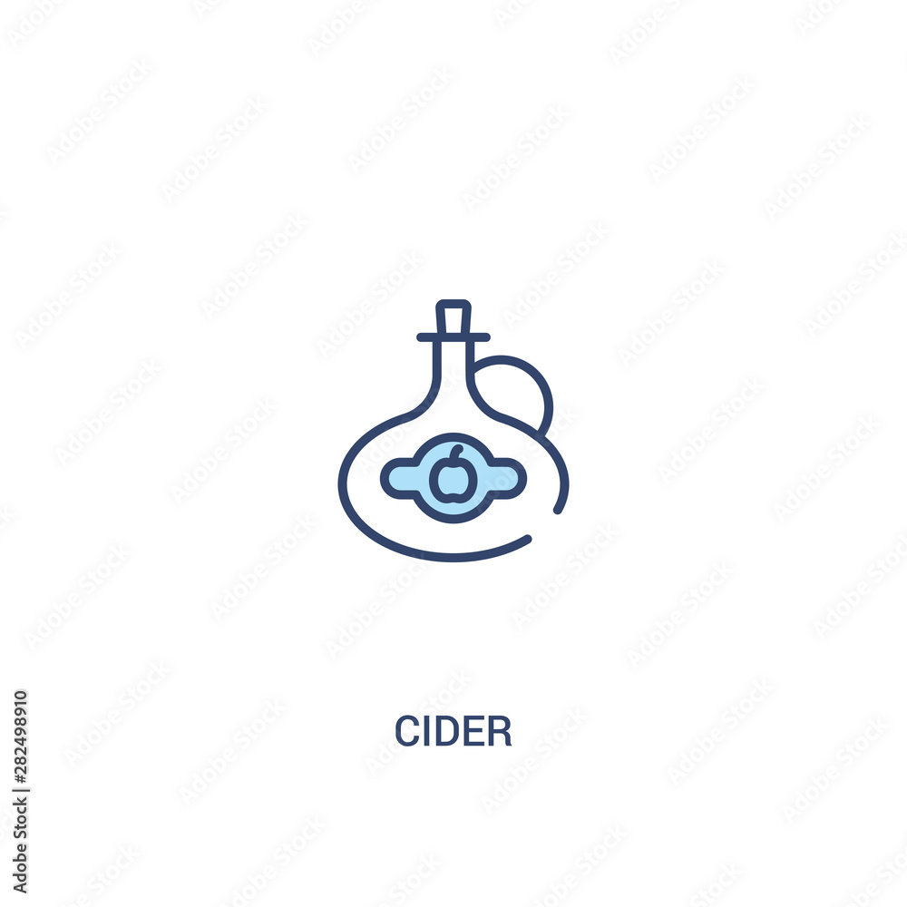 cider concept 2 colored icon. simple line element illustration. outline ...