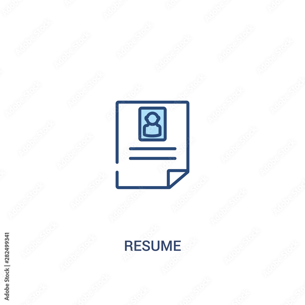 resume concept 2 colored icon. simple line element illustration ...