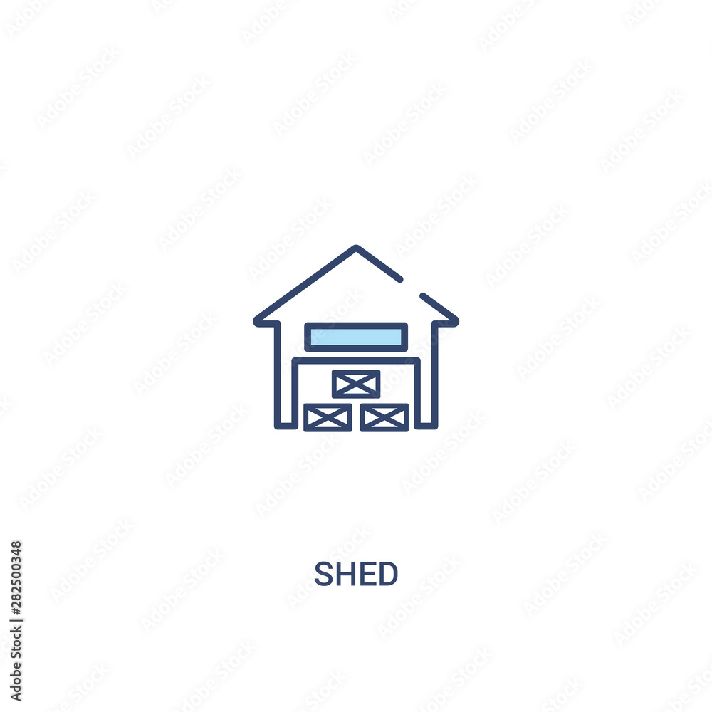 shed concept 2 colored icon. simple line element illustration. outline ...